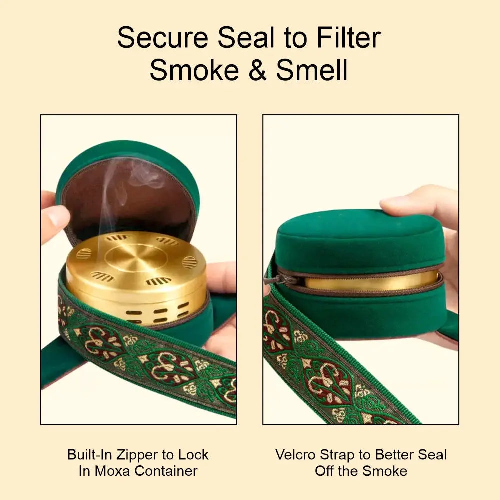 Smokeless Copper Moxa Box Purifier Copper Tank - Portable Therapy Bag