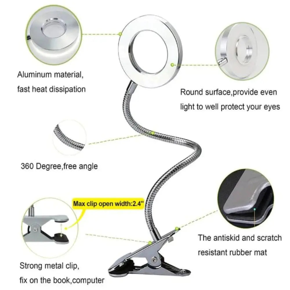 LED Clip-On Light Lamp - Silver