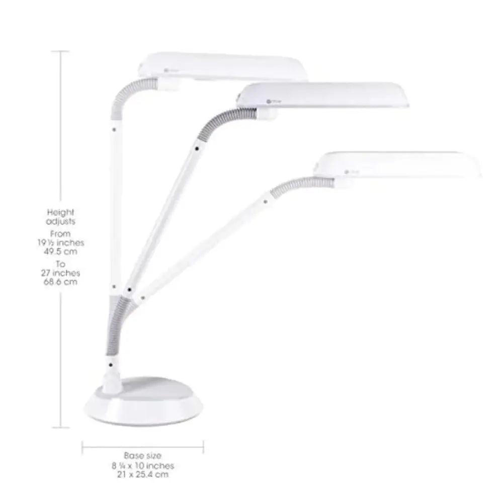 OttLite 18 Watt FlexArm Plus Table and Clamp Lamp - Pivoting Head & Fl