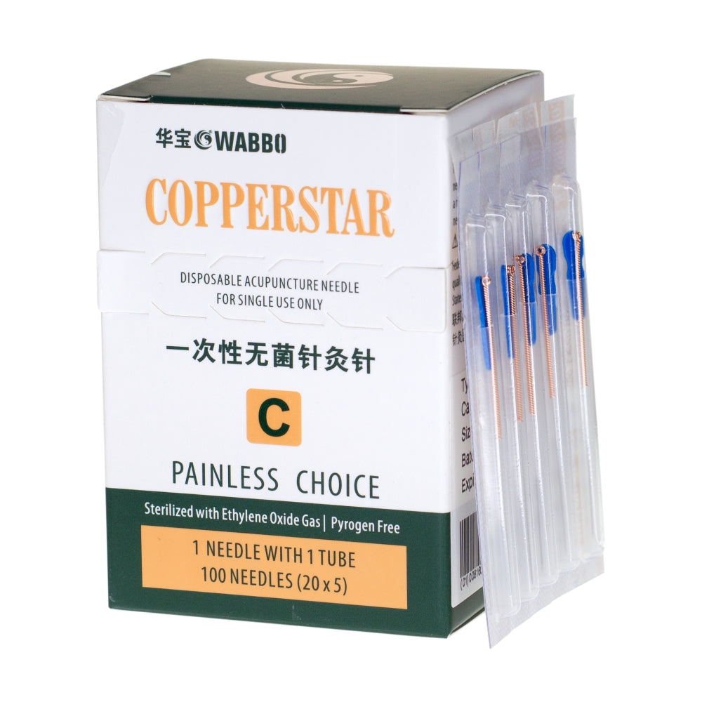 Wabbo Acupuncture Needles CopperStar C-Type (1 Needle/Tube, 100 PCS/Bo